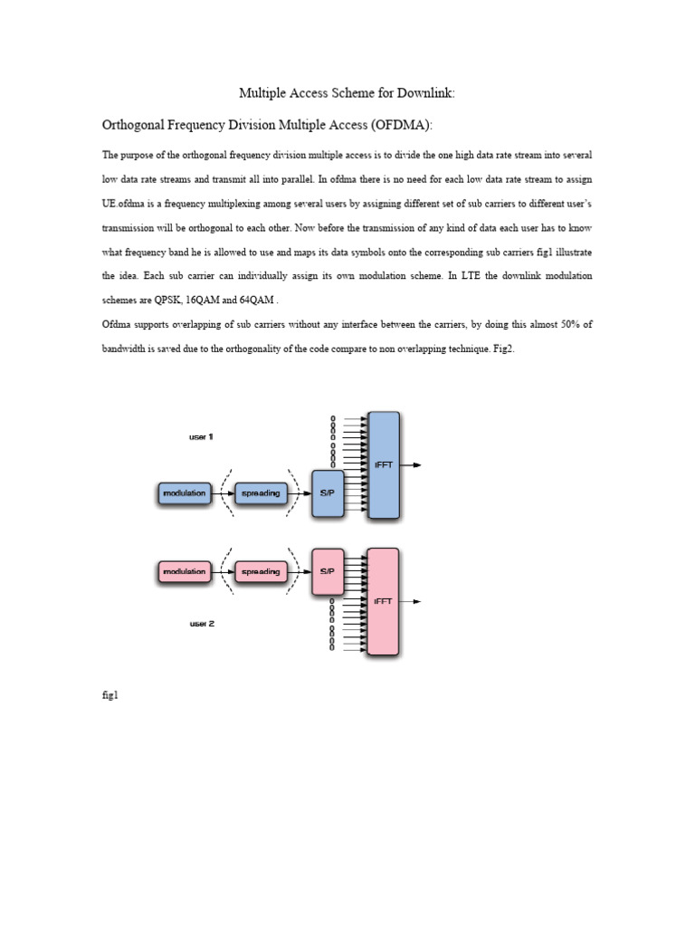 OFDMA in LTE Downlink Transmission | PDF | Orthogonal Frequency ...
