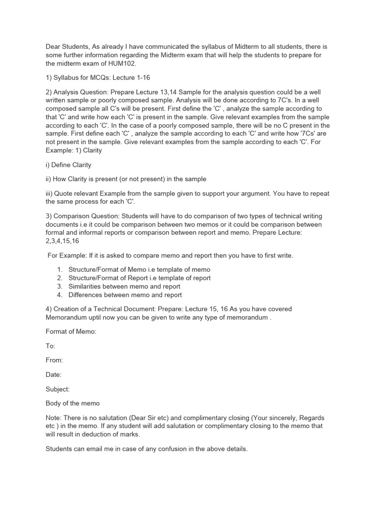 Midterm Exam Preparation Guidelines | PDF