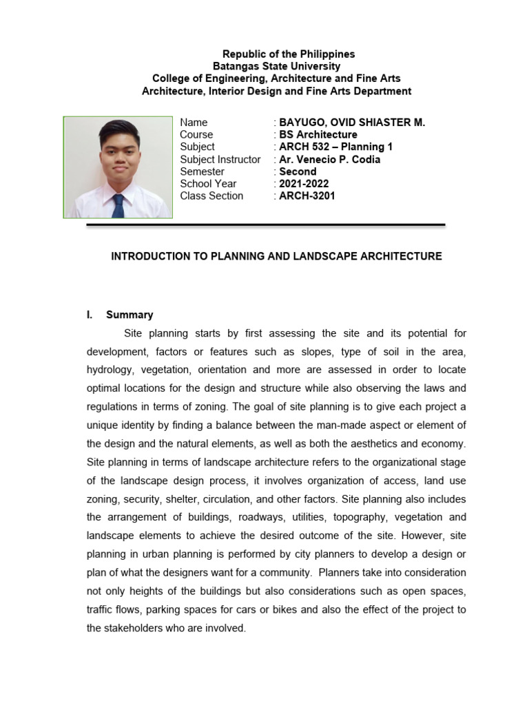 Insight 1 Site Planning and Landscape Architecture Bayugo Ovid Shiaster ...
