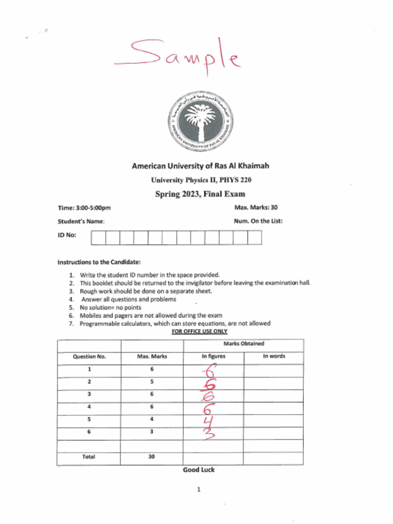 Final Exam Sample - Spring23 Omar Azklany | PDF
