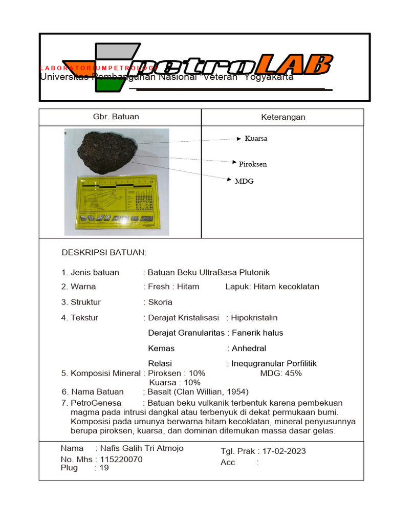 Deskrip Batuan Beku Ultra Dan Basa | PDF