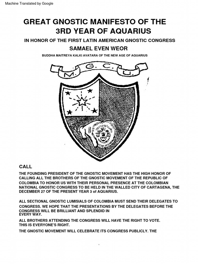 28 Gran Manifiesto Gnostico Del Tercer Ano de Acuario | PDF | Soul | Gnosis