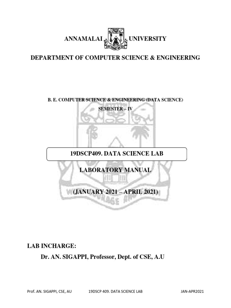DS409 DataScience LabManual Jan2021 | PDF | Python (Programming Language) | Command Line Interface