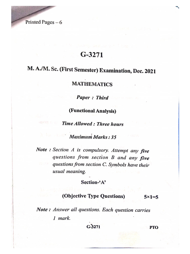 Functional Analysis Objective | PDF