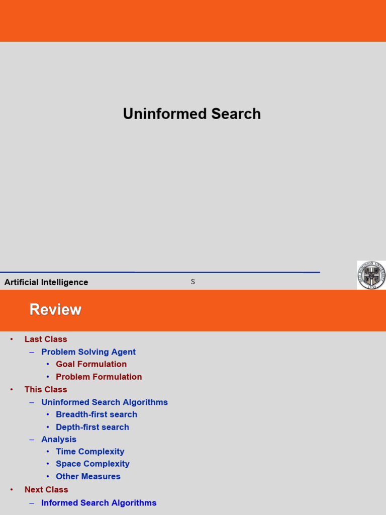 Topic - 2.3 - Uninformed Search | PDF | Computer Science | Theoretical Computer Science