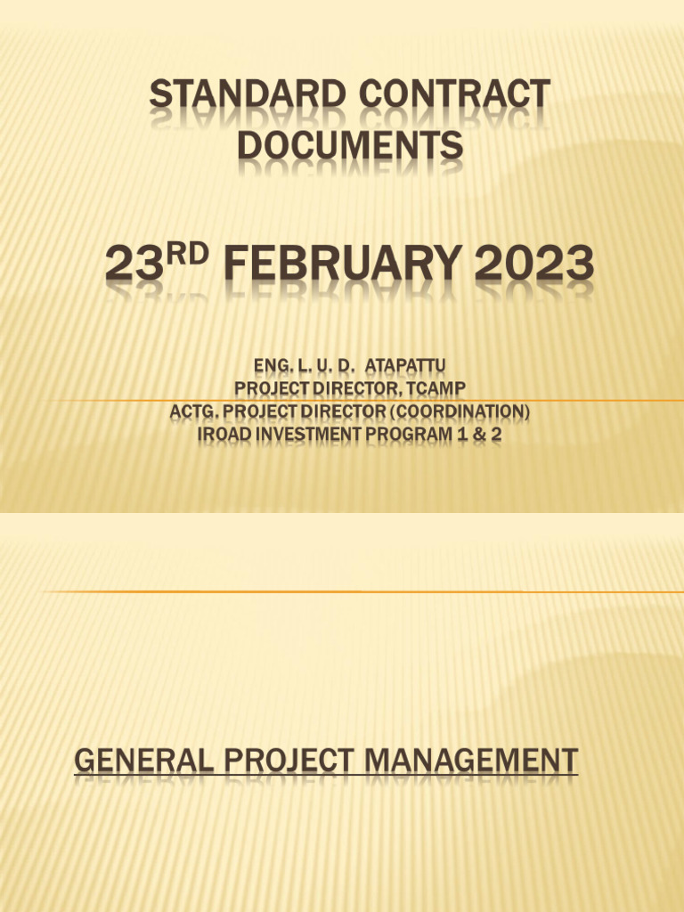RDA Construction Contract Training - 1st Lecture Final | PDF ...