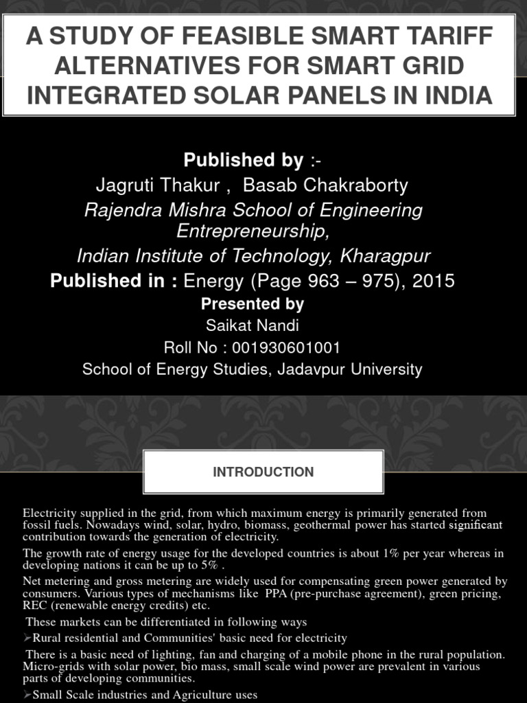 Presentation On Smart Grid Smart Meter System | PDF | Solar Power ...