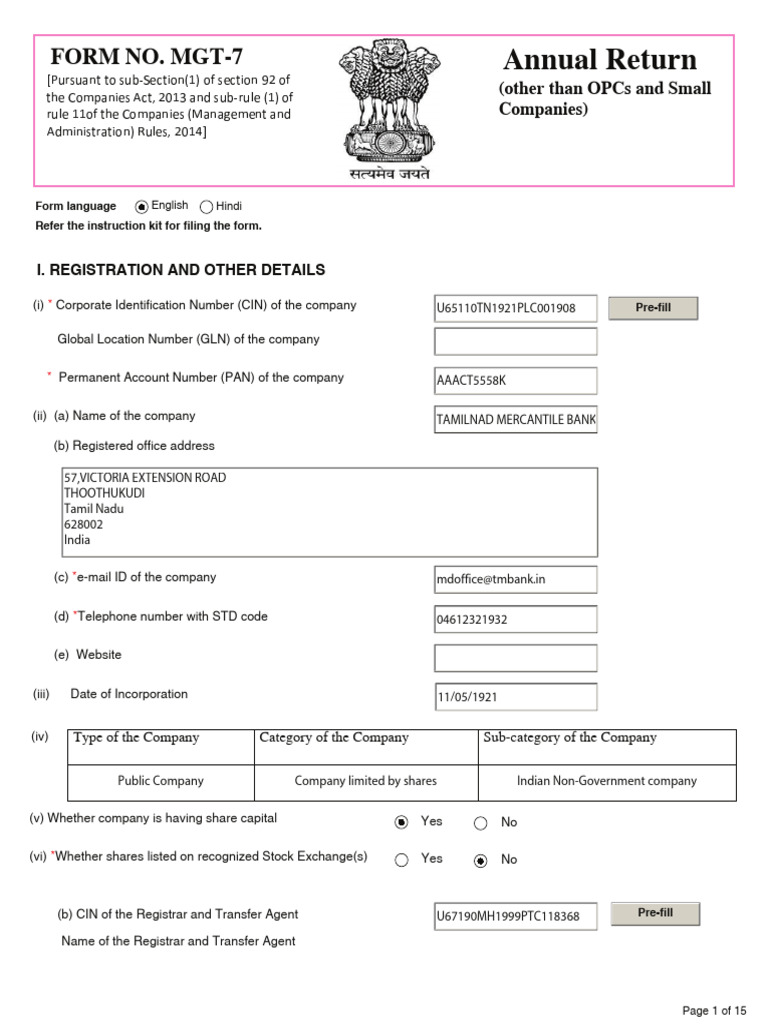 TML Form MGT 7 2021-22 | Download Free PDF | Stocks | Private Sector
