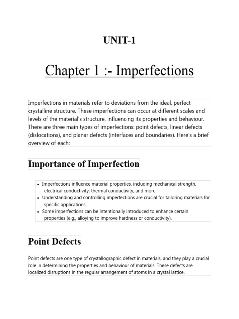 MSM Unit 1 Chap 1 | PDF | Dislocation | Crystallographic Defect