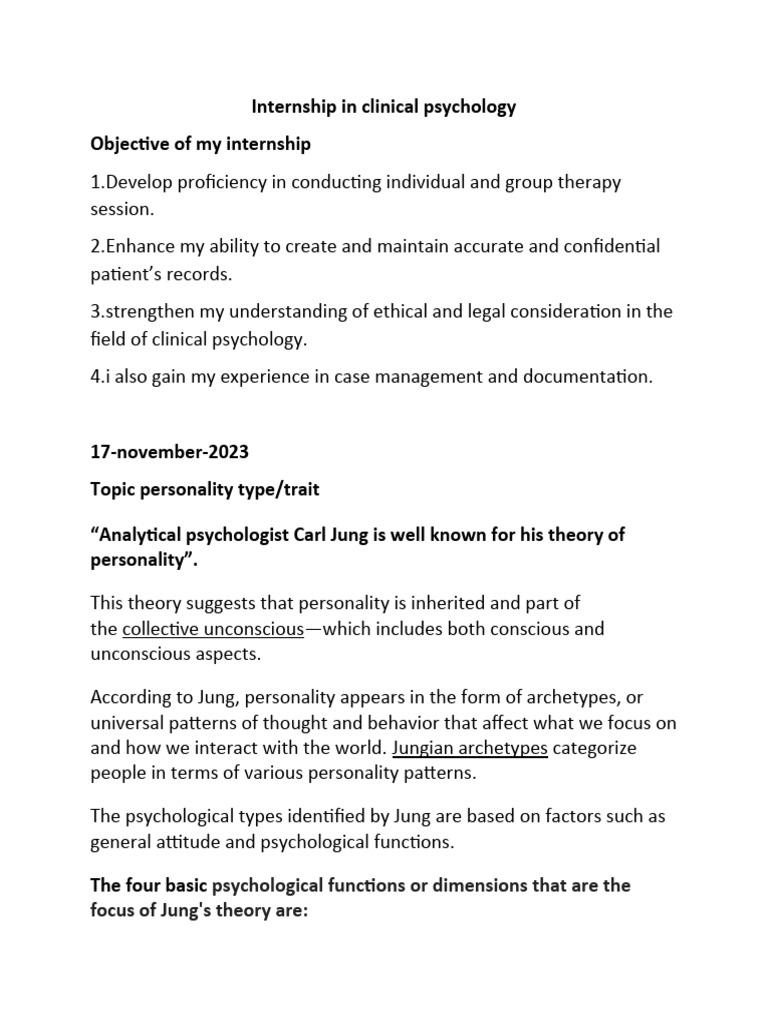 Clinical Psychology Internship Overview | PDF | Psychotherapy | Psychology