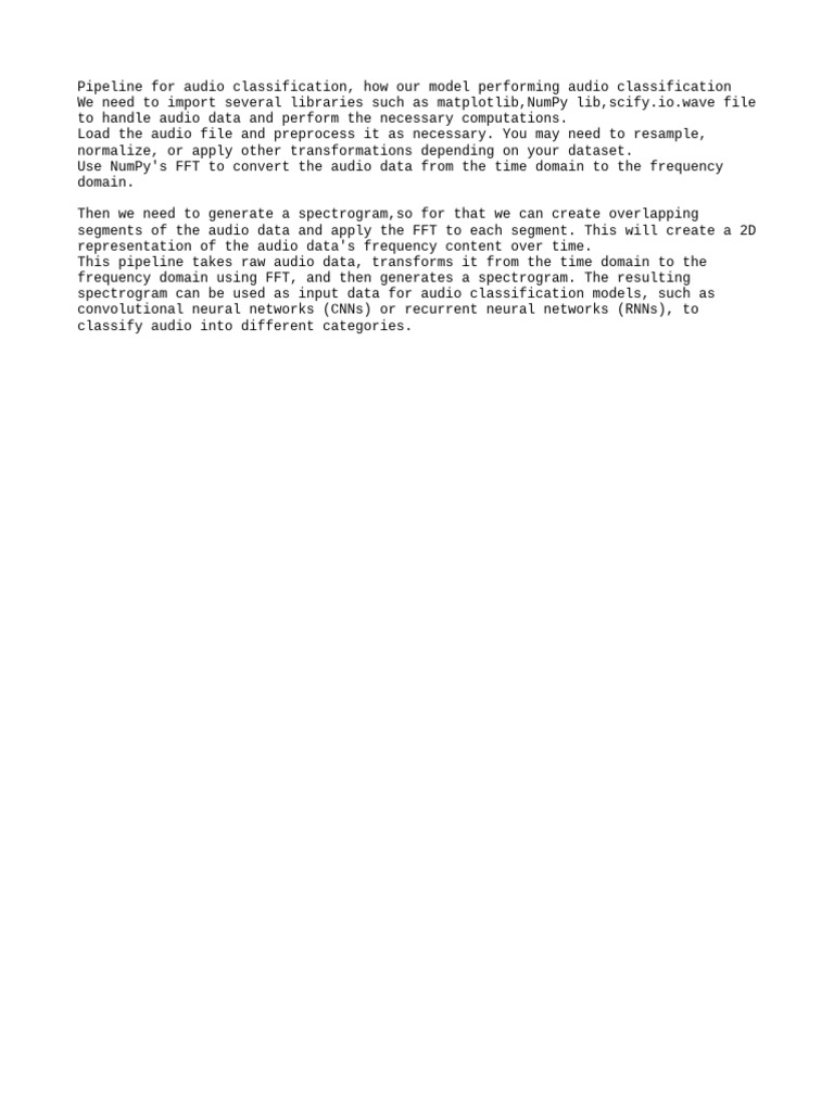 Pipeline For Audio Classification | PDF