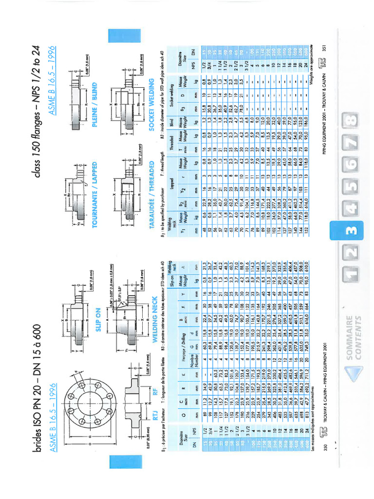 Bride ISO PN 20 - DN 15 À 600 (ASME B 16-5) | PDF