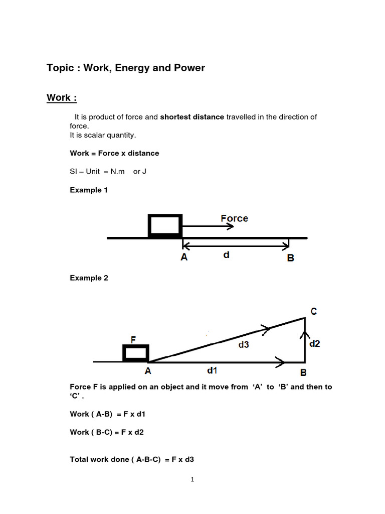 Work Energy and Power | PDF | Science & Mathematics