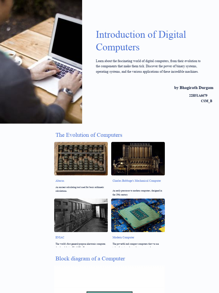 Introduction of Digital Computers | PDF | Operating System | Central Processing Unit
