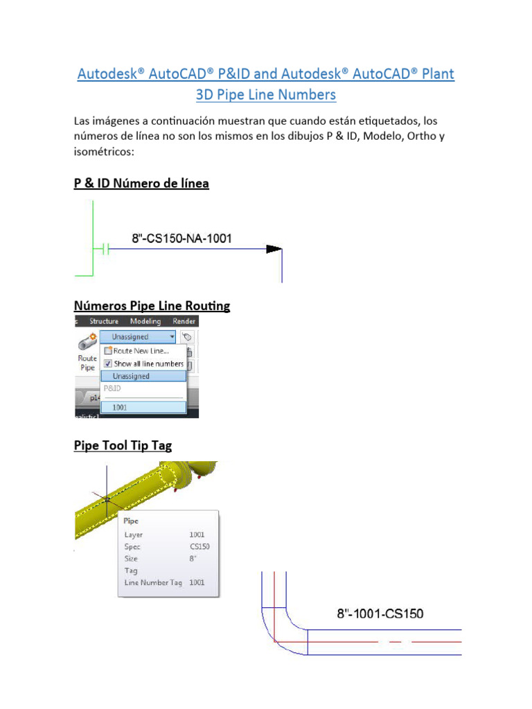 AutoCAD PID and AutoCAD Plant 3D Pipe Line Numbers | PDF | Archivo de computadora | Cad automático