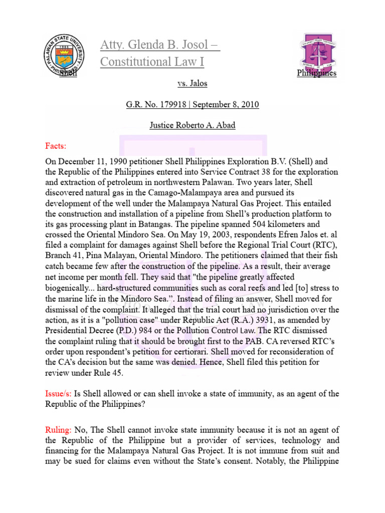 Shell vs. Jalos | PDF | Complaint | Public Law