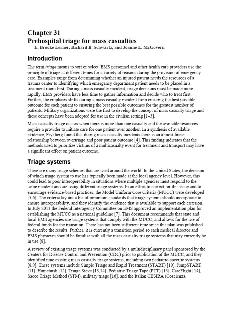 Prehospitaltriageformasscasaultiesvol 2 Chapter 31 | PDF | Emergency Department | Medical ...