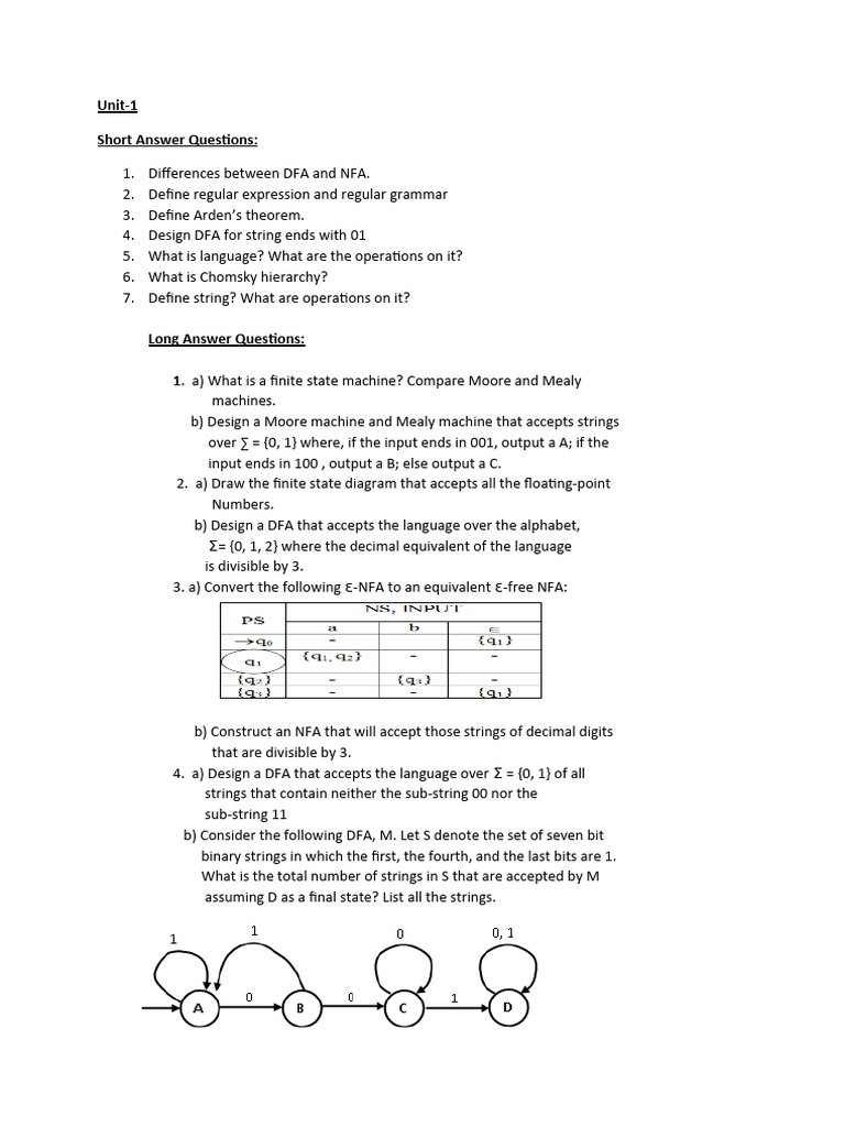 ATCD Important Questions | Download Free PDF | Parsing | Theory Of Computation