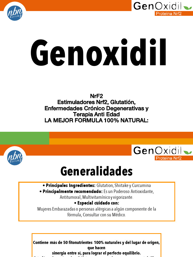 Presentación-Genoxidil | PDF | Antioxidante | Envejecimiento