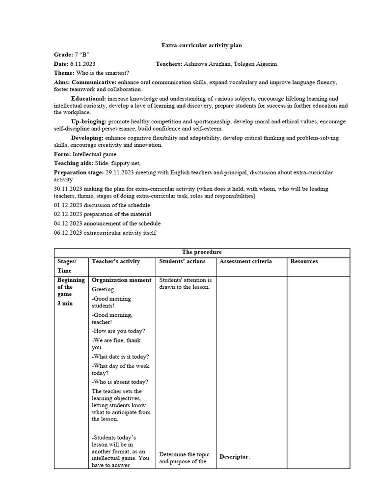 Extracur | PDF | Teachers | Critical Thinking