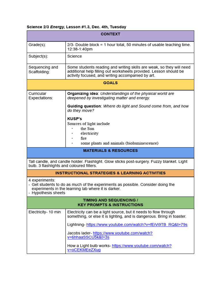 Tuesday Science 2 3 Lesson | PDF