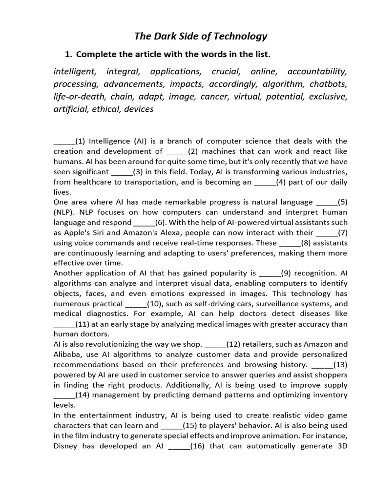 Nikita. The Dark Side of Technology | PDF | Artificial Intelligence | Intelligence (AI) & Semantics