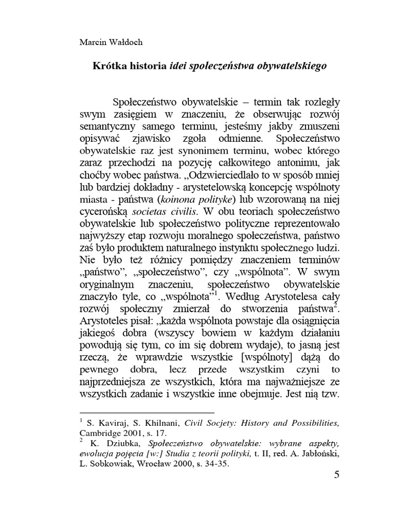 Spoleczenstwo Obywatelskie | PDF