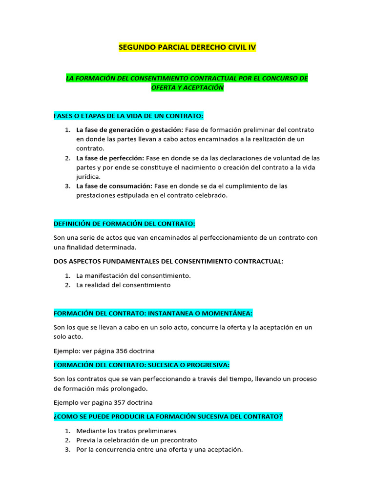 Formación del Consentimiento Contractual | PDF | Conceptos legales ...