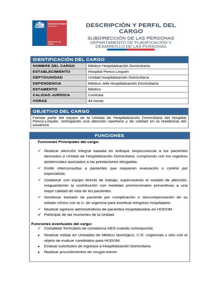 Perfil Medico HODOM | PDF | Hospital | Cuidado de la salud Perfil Medico HODOM | PDF | Hospital | Cuidado de la salud