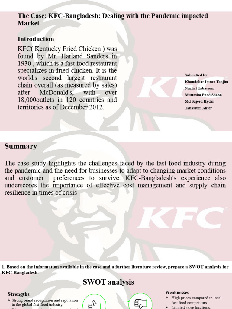 The Case: KFC-Bangladesh: Dealing With The Pandemic Impacted Market | PDF | Fast Food | Long Run ...