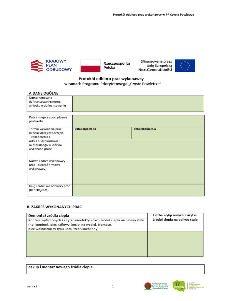 15 Protokół Odbioru Prac Dla Wykonawcy | PDF