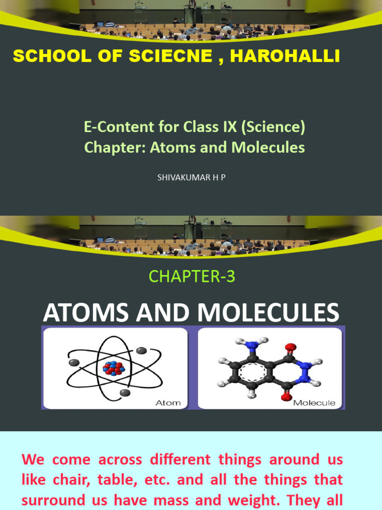 CH 3 Atoms and Molecules 1 | PDF | Ion | Molecules