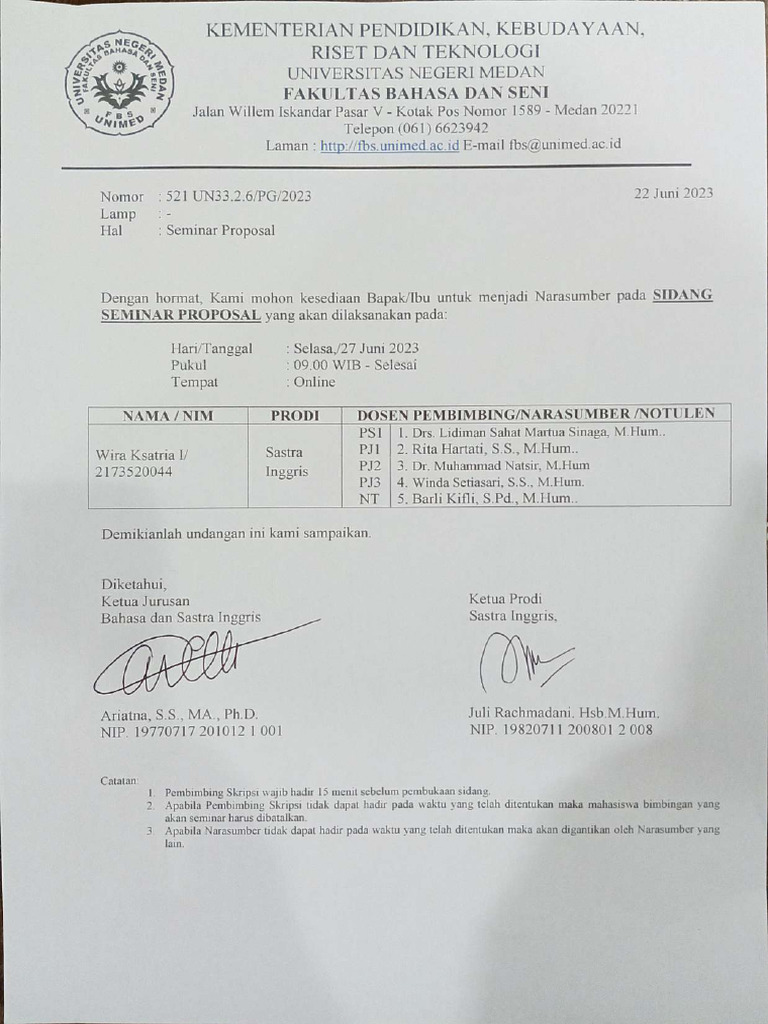 Surat Undangan Sempro Wira Ksatria | PDF