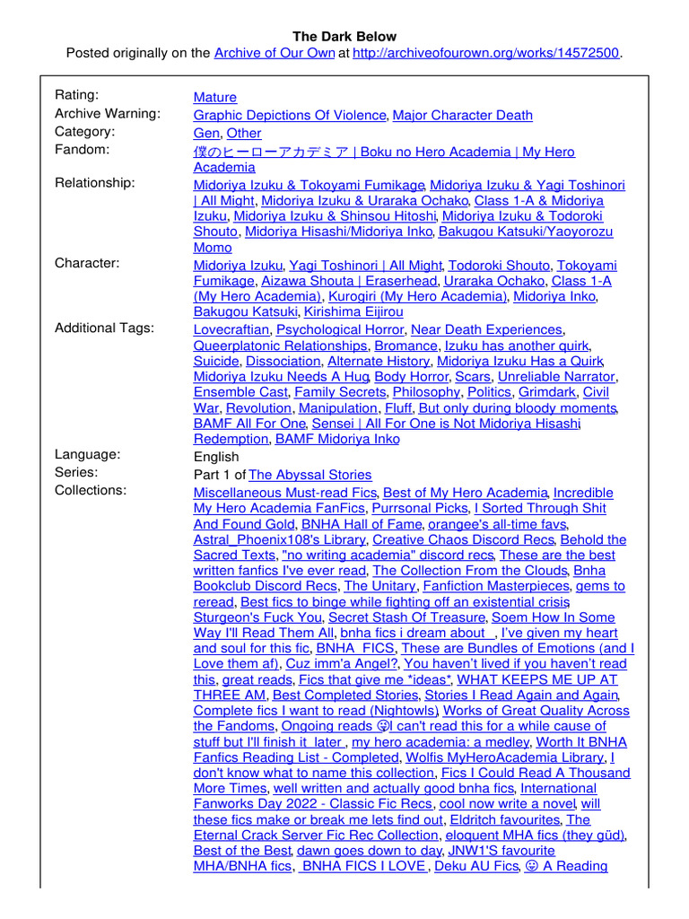 The Dark Below | PDF