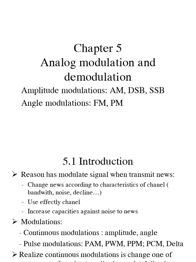Chapter 5 Analog Modulation and Demodulation | PDF | Modulation | Detector (Radio)