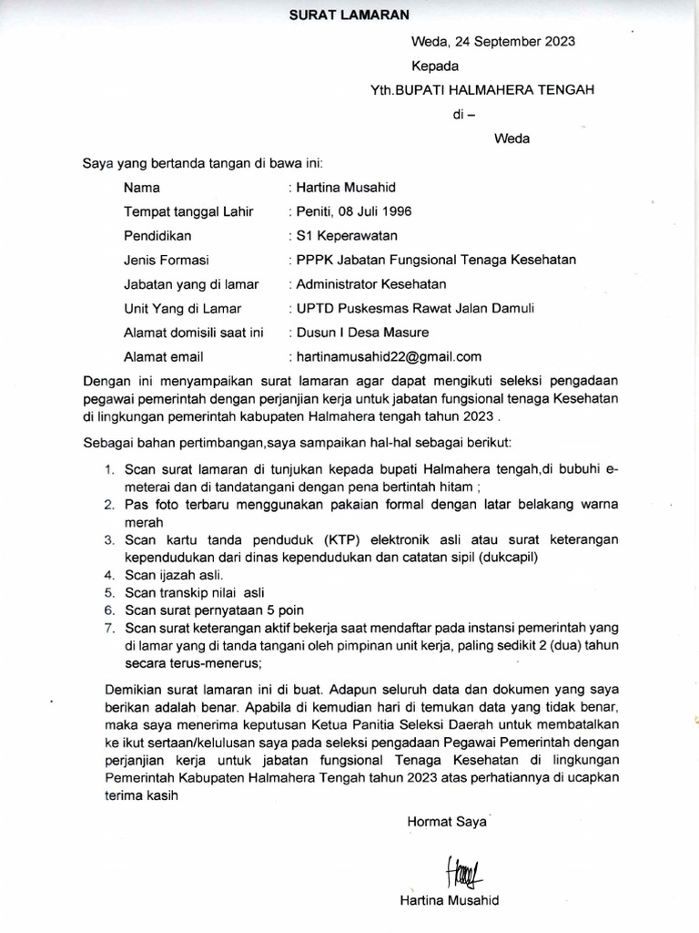 Hartina Lamaran | PDF