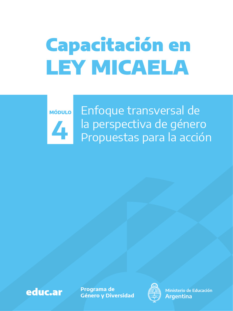 MODULO 4 - Capacitación Ley Micaela | PDF | Estudios de género | Igualdad de género