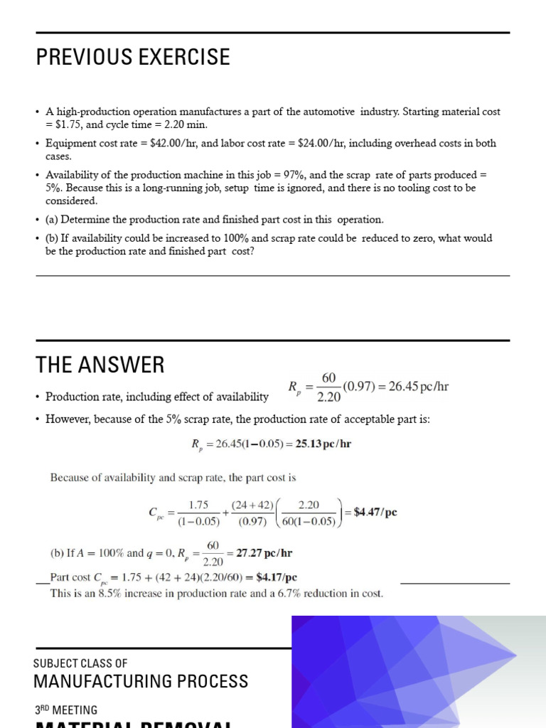 Material Removal - Processes - Theory - of Metal Machining | PDF ...