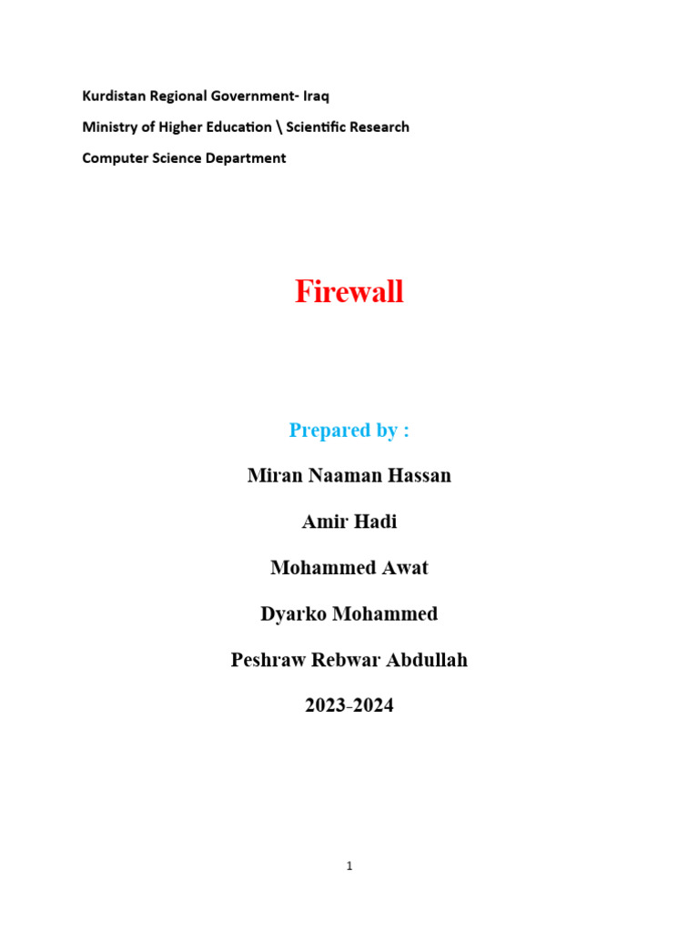 FireWall | PDF | Firewall (Computing) | Proxy Server