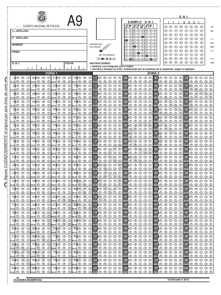 Hoja A9 Policia Respuestas | PDF