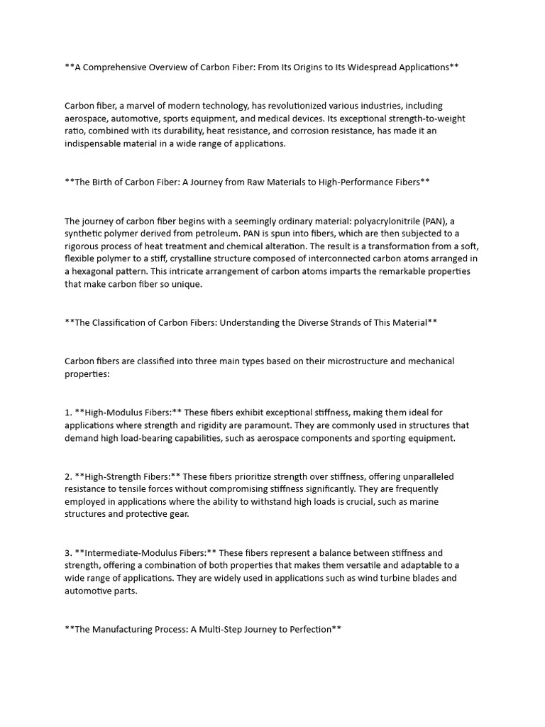 Carbon Fiber | PDF | Fibers | Composite Material