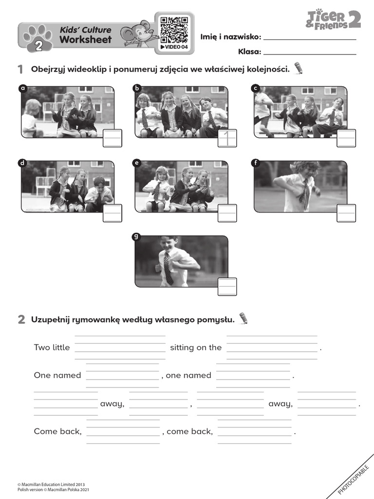 Tiger&Friends 2 - TRF - Unit 2 - Kids' Culture | PDF