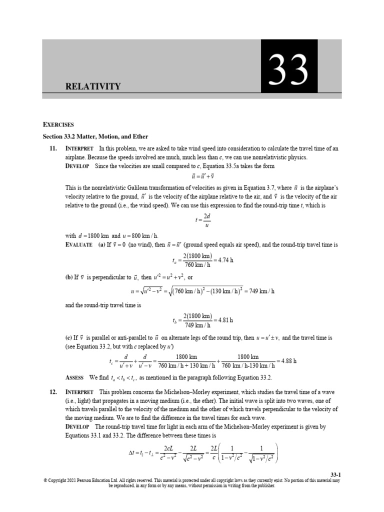 CH 33 - Total Solutions | Download Free PDF | Speed | Theory Of Relativity