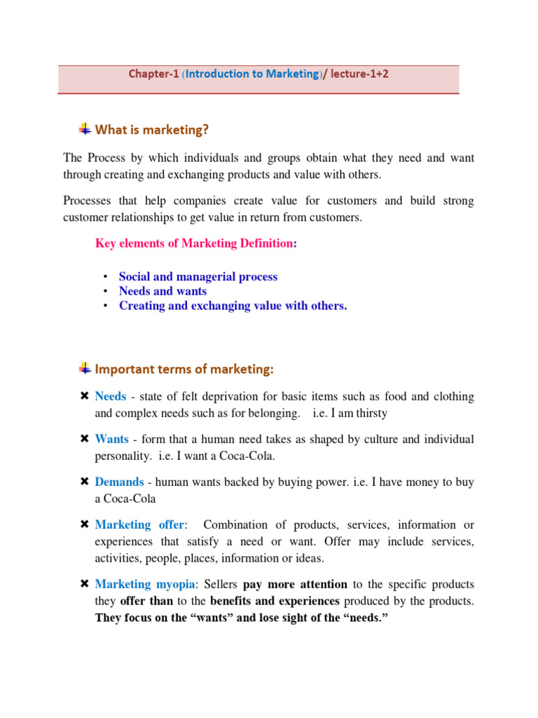 Chapter 1, Lecture 1 2 | PDF | Marketing | Customer