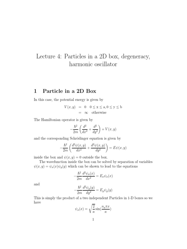 Lec 4 | PDF | Elementary Particle | Hamiltonian (Quantum Mechanics)