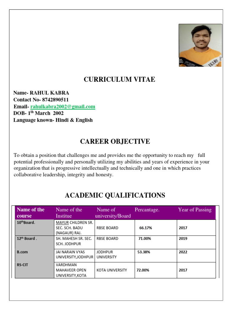Rahul Kabra CV PDF - Ori.. | PDF Rahul Kabra CV PDF - Ori.. | PDF