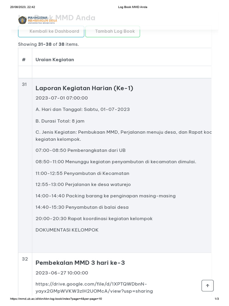 Log Book MMD 1 | PDF