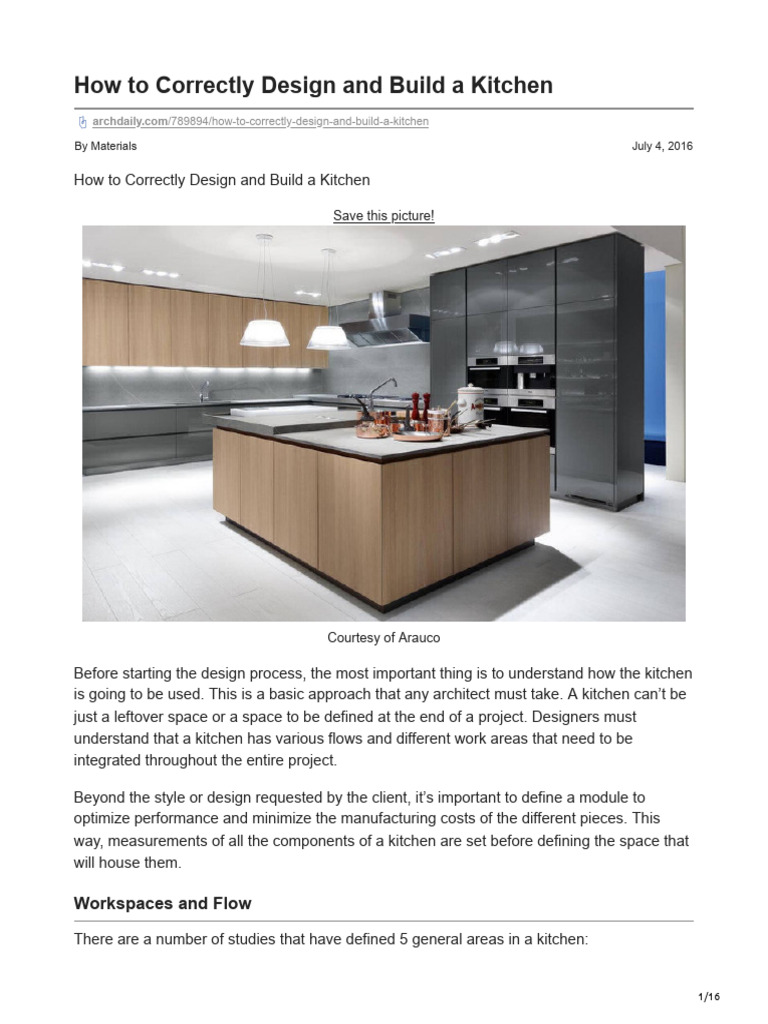 archdaily.com-How to Correctly Design and Build a Kitchen | PDF ...