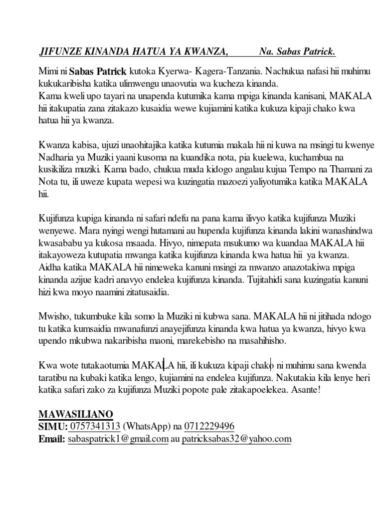 Jifunze Kinanda 1 03032023 12 54 | PDF