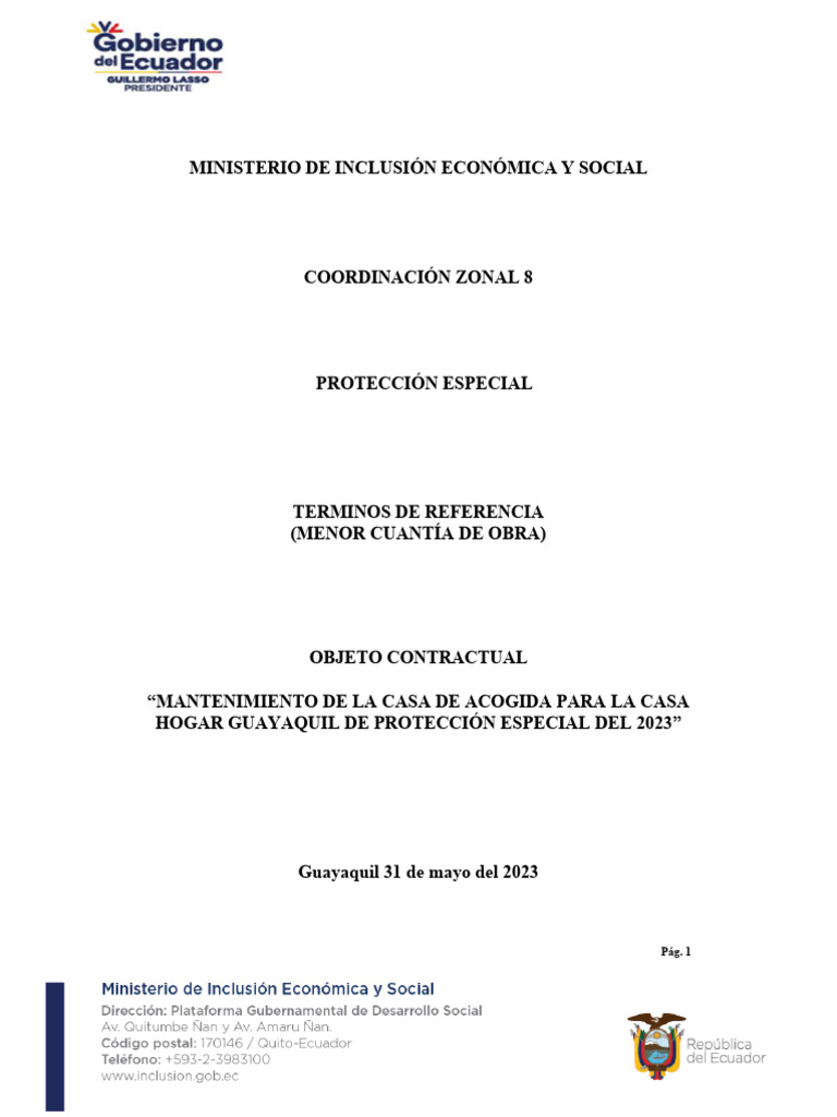 Mantenimiento Casa Hogar Guayaquil 2023 | PDF | Economias